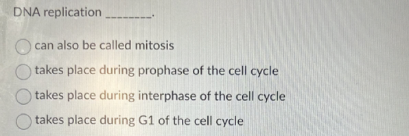 Solved DNA replicationcan also be called mitosistakes place | Chegg.com