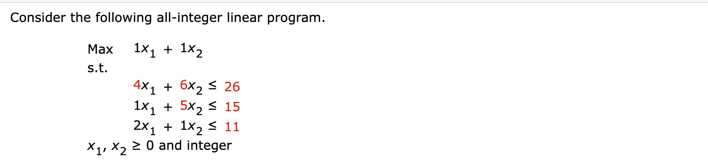 Solved Consider The Following All Integer Linear Program 0571