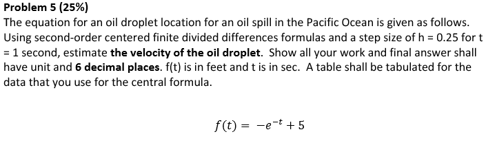 Solved Problem 5 (25%) The equation for an oil droplet | Chegg.com