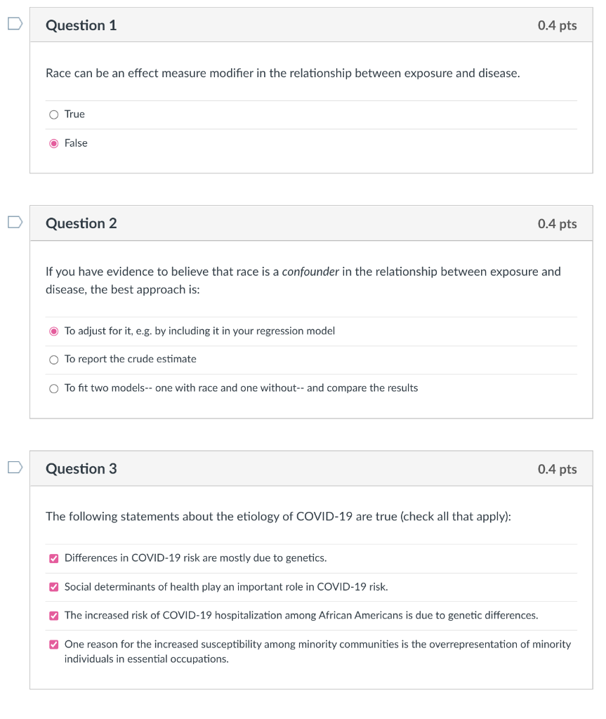 Solved Race can be an effect measure modifier in the | Chegg.com