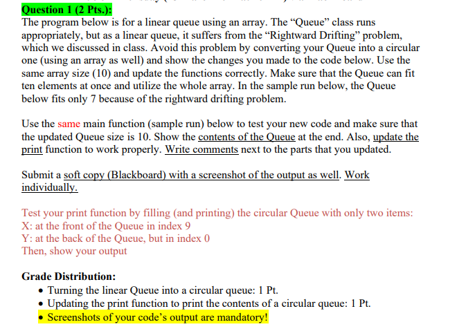 Solved //Queue using linear array #include using | Chegg.com