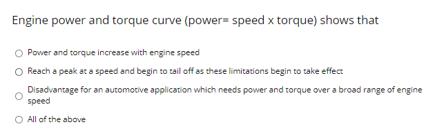 Solved Engine power and torque curve (power= speed x torque) | Chegg.com