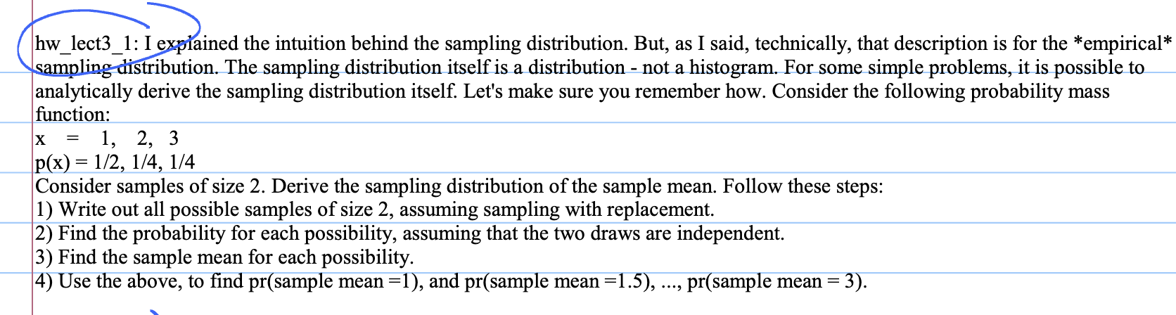 Solved hw_lect3_1: I explained the intuition behind the | Chegg.com