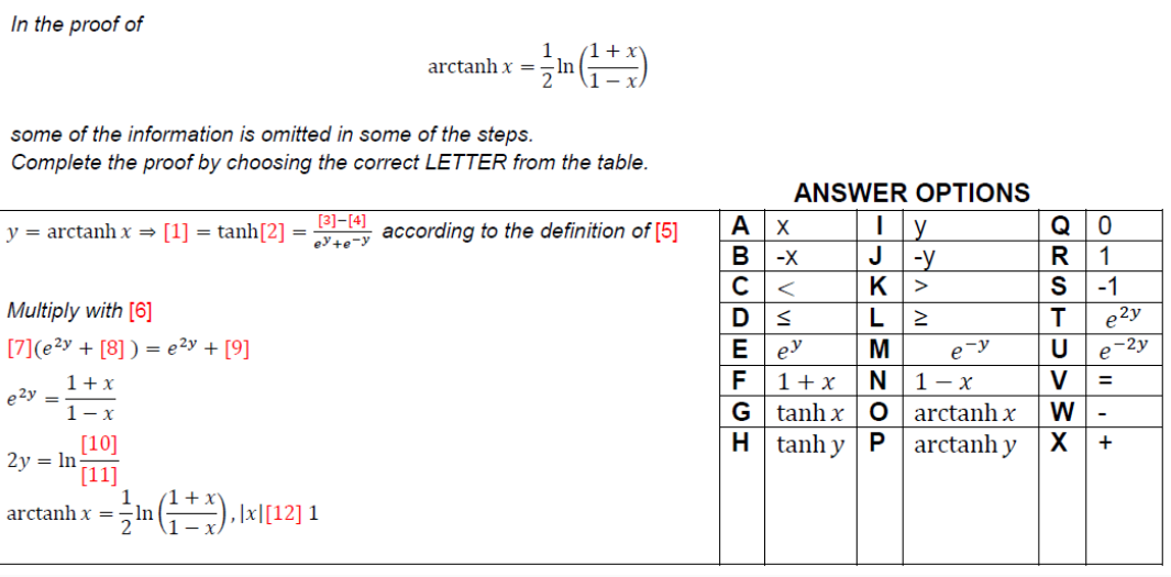 Solved In the proof of 1 arctanh x = In (+) some of the | Chegg.com