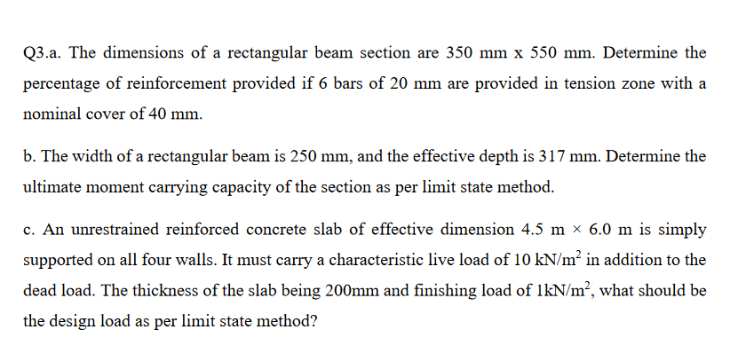 Solved Consider fcu= 35 N/mm2, fy = fyv = 460 N/mm2 (using | Chegg.com