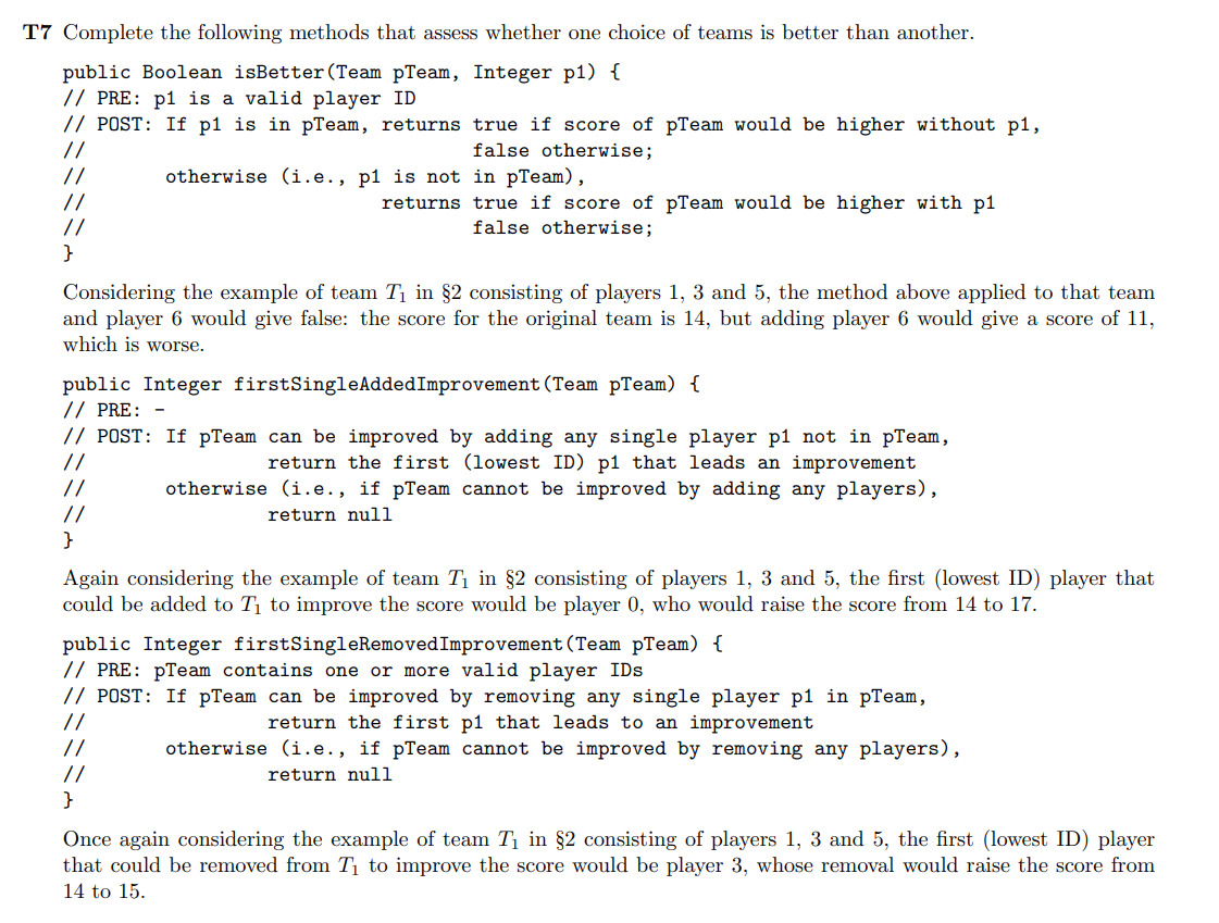 Solved 7 Complete the following methods that assess whether | Chegg.com
