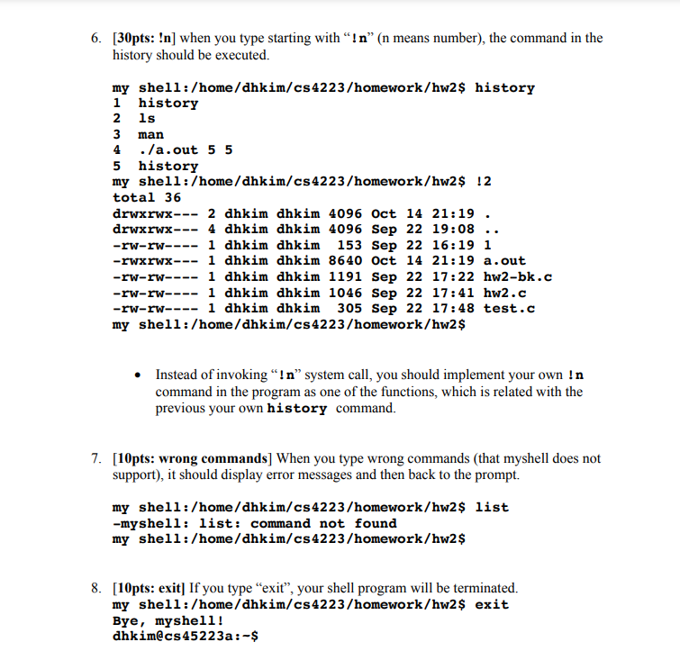 Solved You will write your own command shell. The object of | Chegg.com