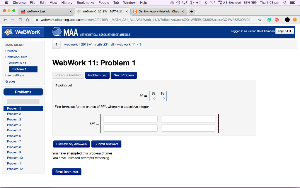 Solved Chrome File Edit View History Bookmarks People Tab | Chegg.com