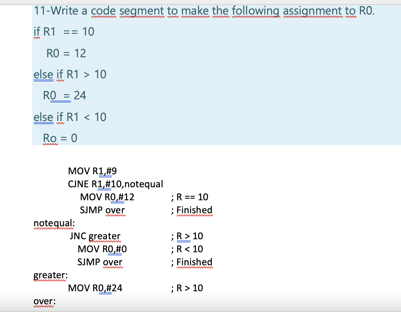 Solved In this 8051 assembly question, In this section MOV | Chegg.com