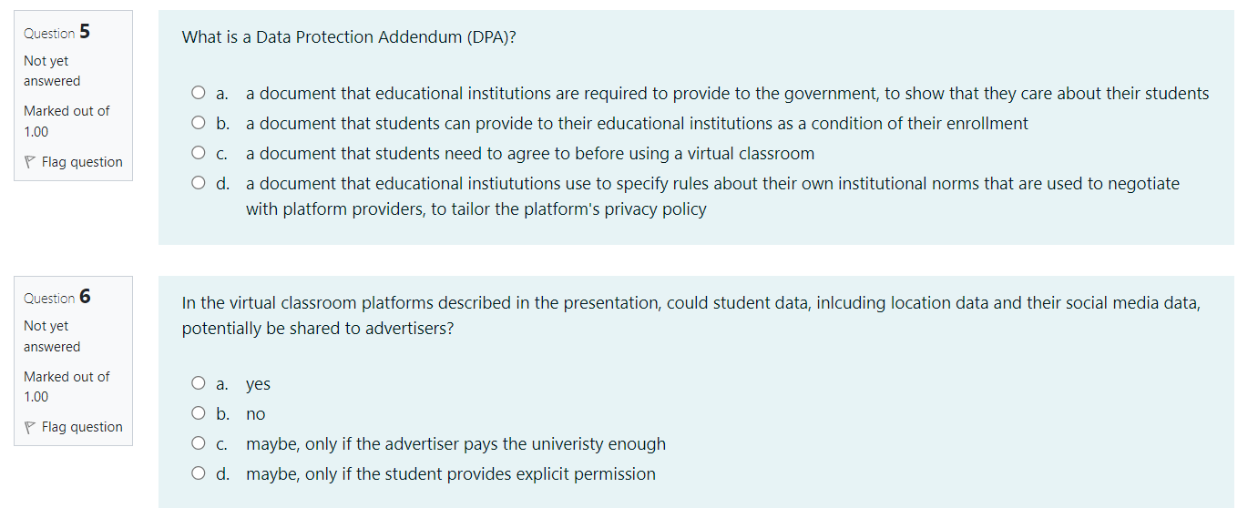 Solved Question 5 What is a Data Protection Addendum (DPA)? | Chegg.com