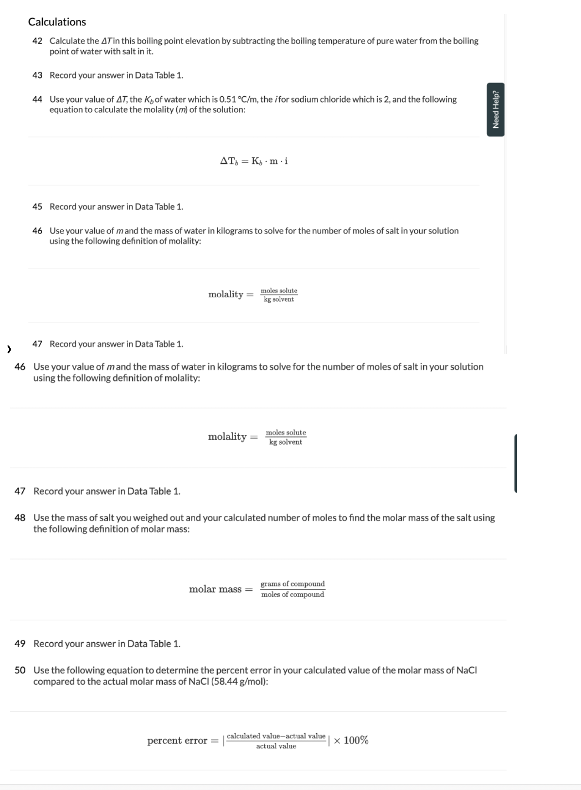 Solved Calculations 42 Calculate the ΔT in this boiling | Chegg.com