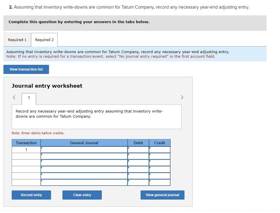 Solved Exercise 9-3 (Algo) Lower of cost or net realizable | Chegg.com