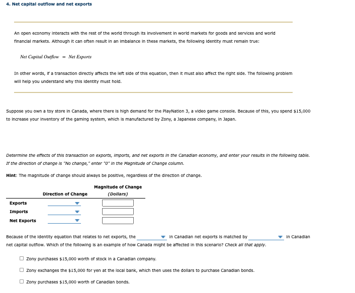 Solved 4. Net capital outflow and net exports An open | Chegg.com