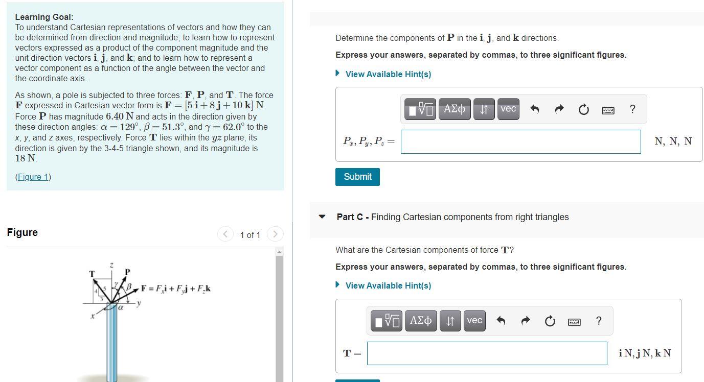 Solved Part A - Calculating the magnitude of a vector from | Chegg.com
