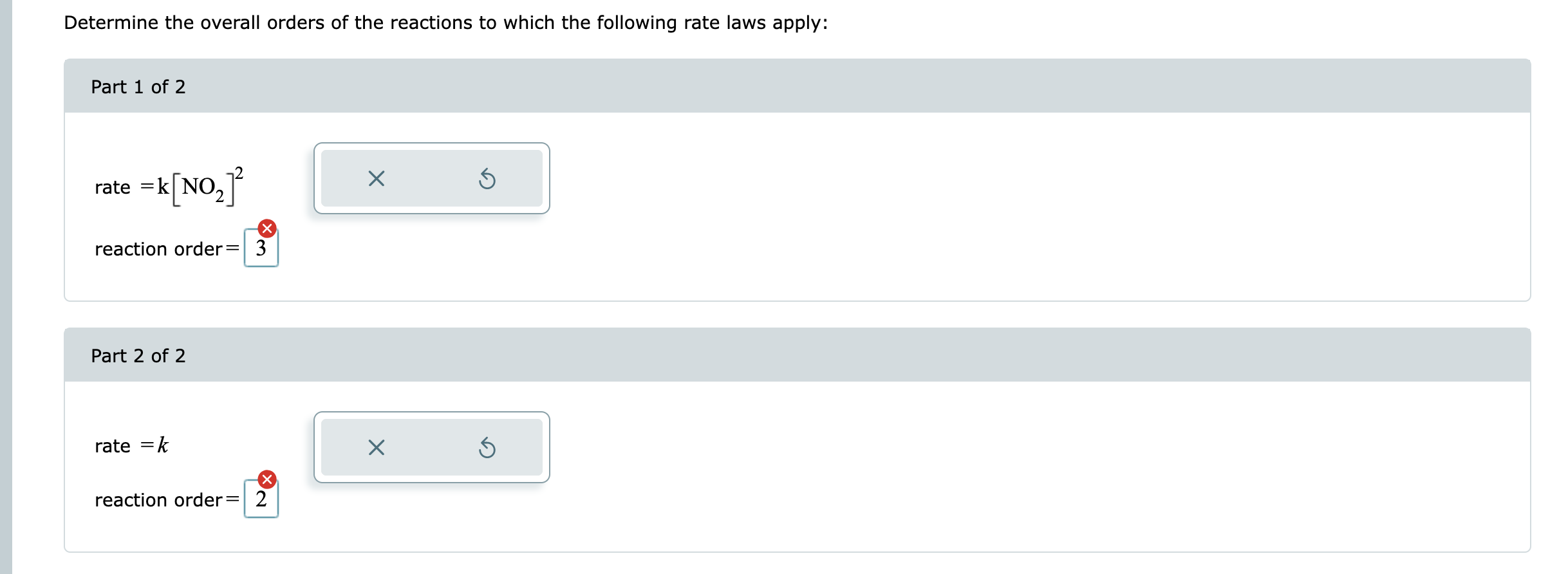 Solved Determine the overall orders of the reactions to | Chegg.com