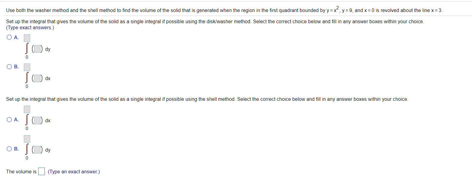 Solved Use both the washer method and the shell method to | Chegg.com