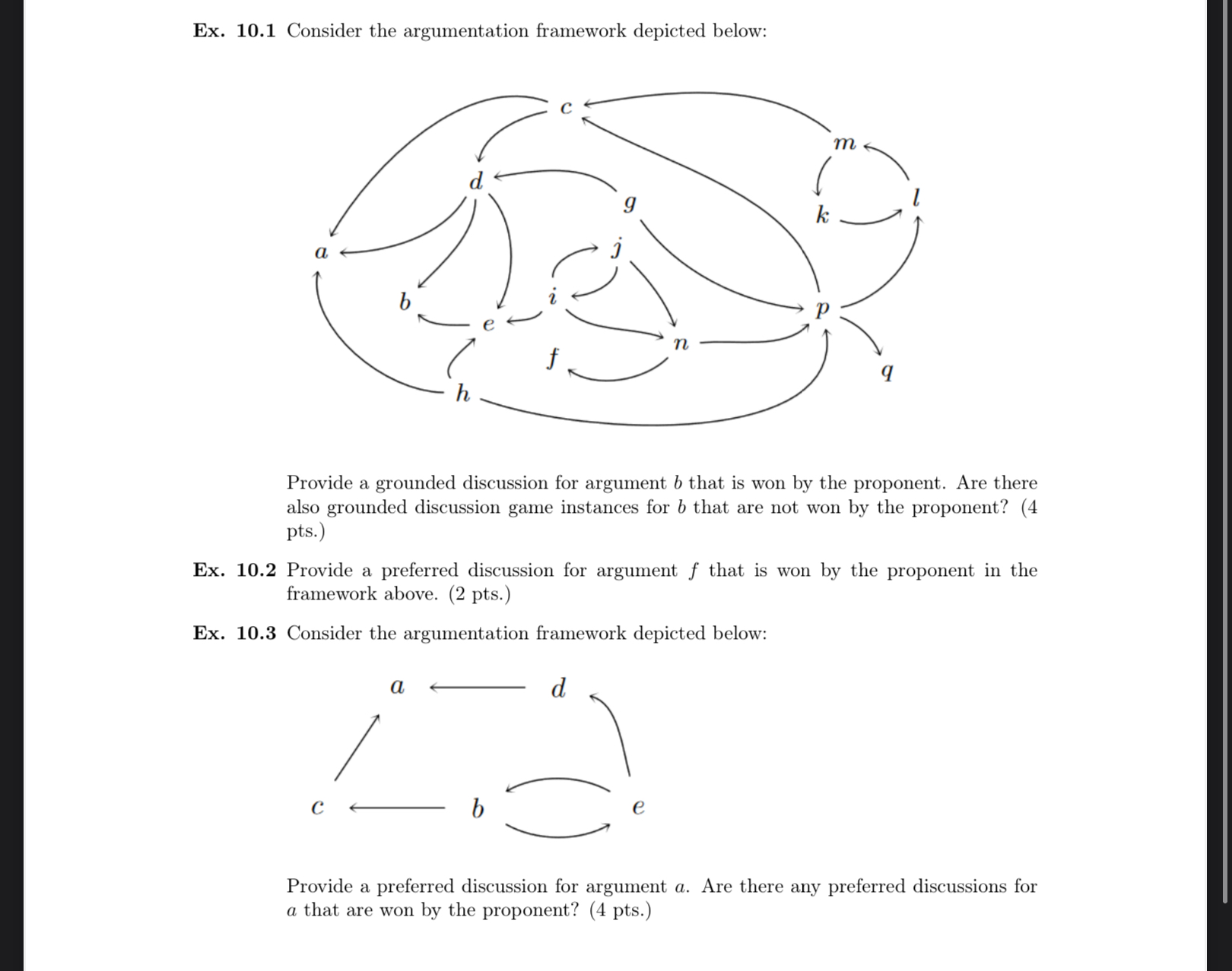 Ex 10 1 Consider The Argumentation Framework