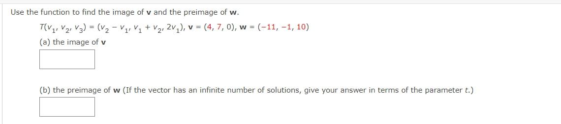 Solved Use the function to find the image of v and the | Chegg.com