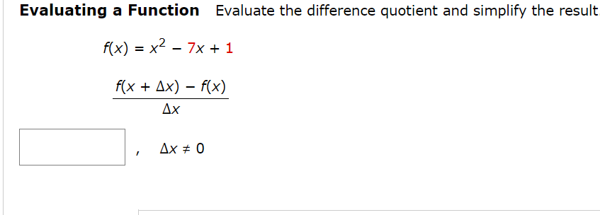 Solved Evaluating a Function Evaluate the difference | Chegg.com