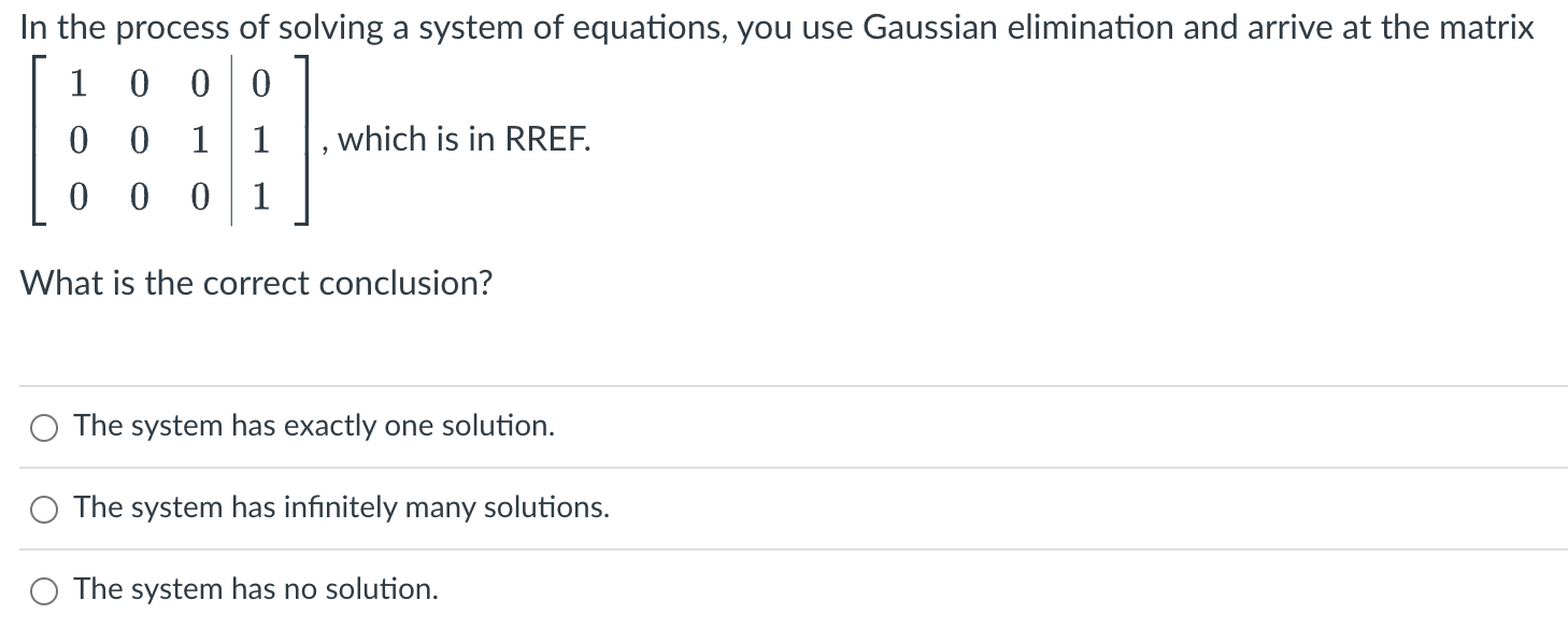Solved In the process of solving a system of equations, you | Chegg.com