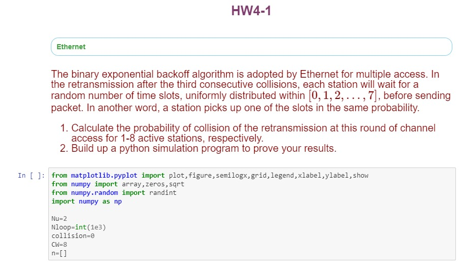 HW4-1 Ethernet The binary exponential backoff | Chegg.com
