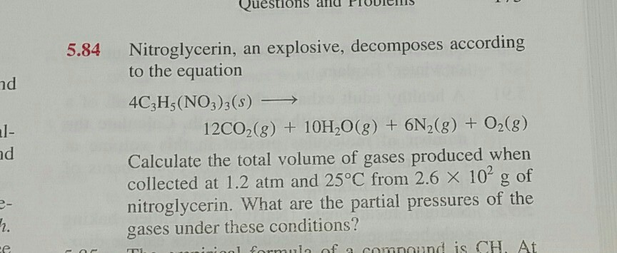 Solved Questions and Plouieis Nitroglycerin, an explosive, | Chegg.com