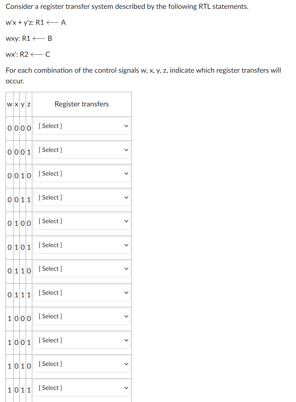 Solved Consider a register transfer system described by the | Chegg.com Solved Consider a register transfer system described by the | Chegg.com