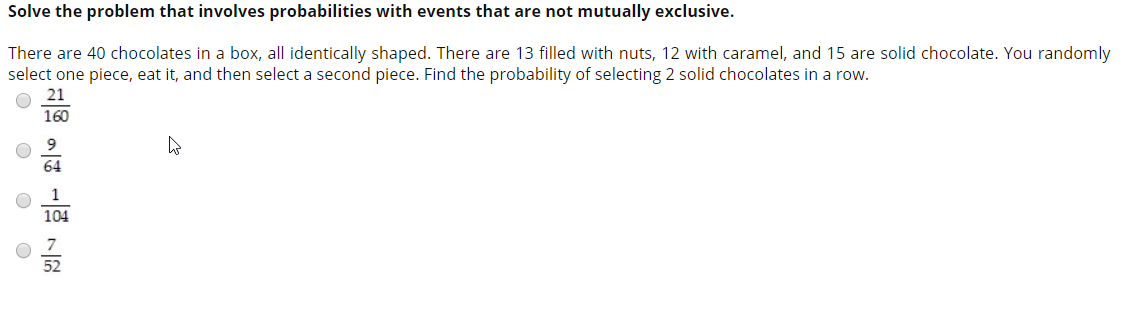 Solved Solve the problem that involves probabilities with | Chegg.com