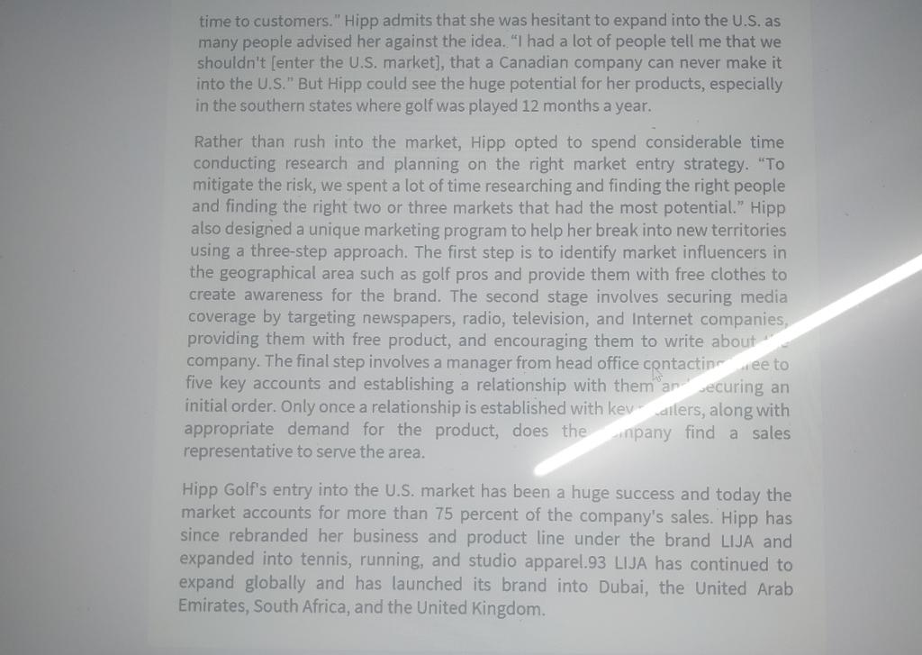 Solved Finding a Niche in the Golf Apparel Business Like | Chegg.com