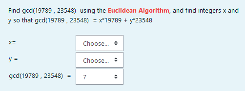 Solved Choose... 1095 9 7 11 1105 1410 1303 -1095 | Chegg.com