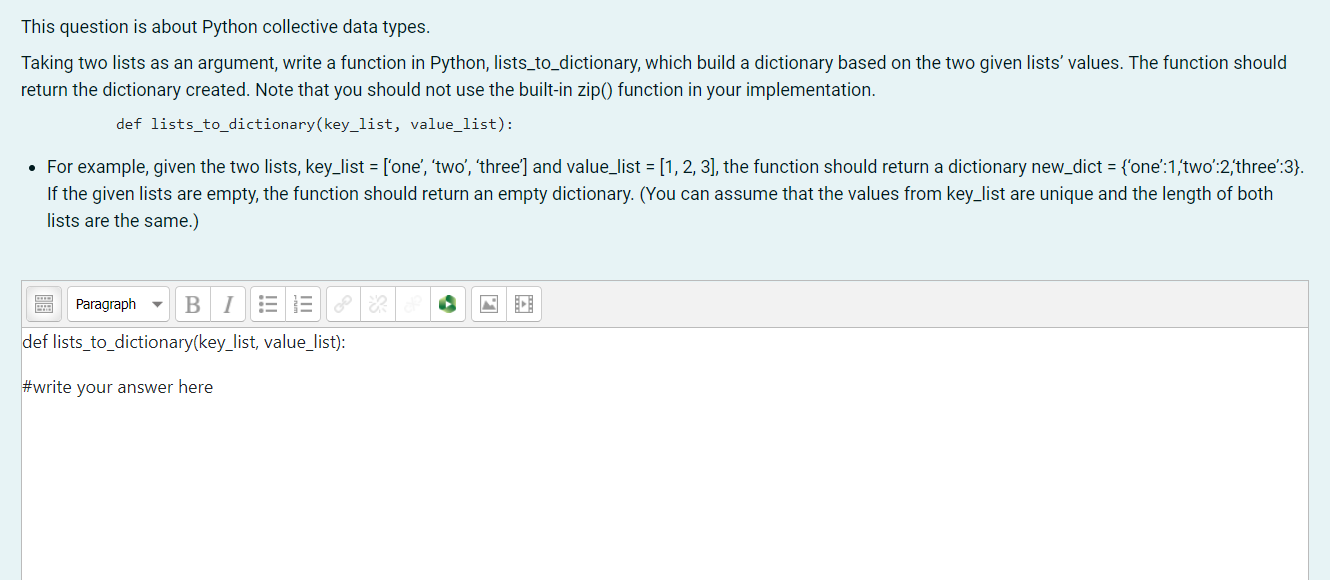 Solved This question is about Python collective data types. | Chegg.com