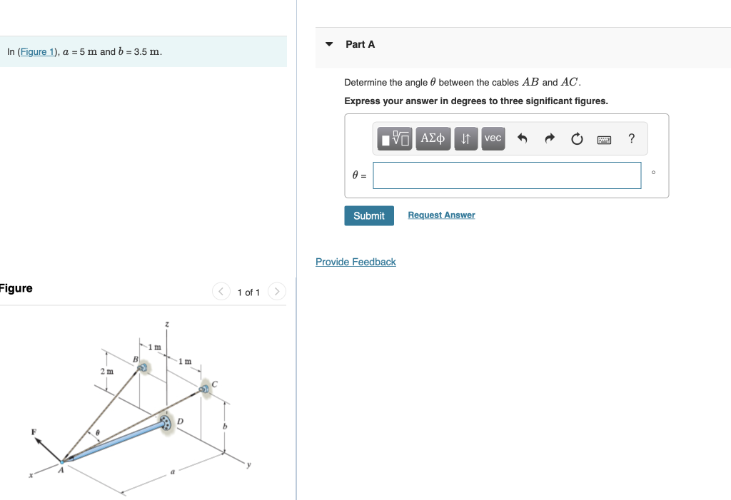 Solved In (Figure 1), a=5 m and b=3.5 m. Part A Determine | Chegg.com