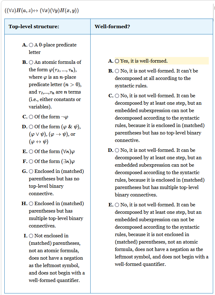 Solved (V2) F(2) Top-level structure: Well-formed? A. O A | Chegg.com