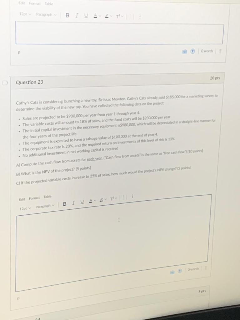 Solved Eda Format Table 1201 Parench BTA - TB O words 20 pts | Chegg.com