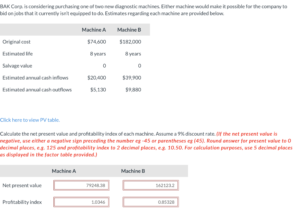 Solved BAK Corp. is considering purchasing one of two new | Chegg.com