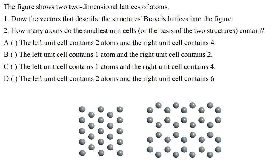 Solved The figure shows two two-dimensional lattices of | Chegg.com