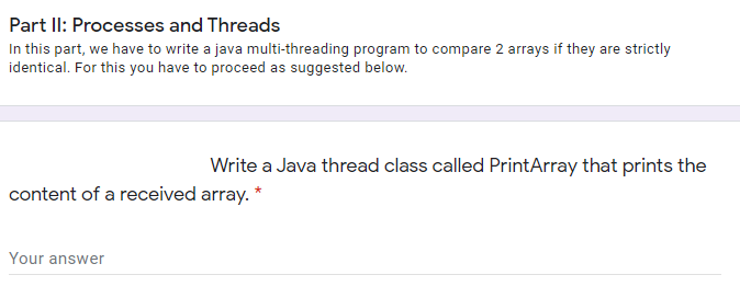 Solved Part II: Processes and Threads In this part, we have | Chegg.com