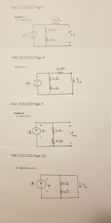 Solved HW1 ECE2020 Page 7 Probiem 5 a) Determine on す HW1 | Chegg.com
