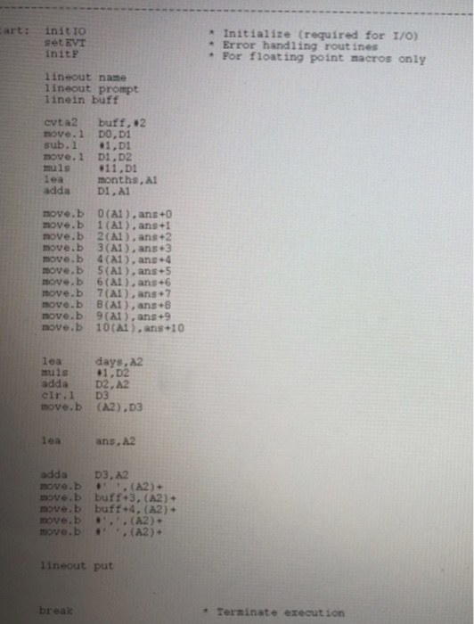 I am assembling this program on a Motorola 68k | Chegg.com
