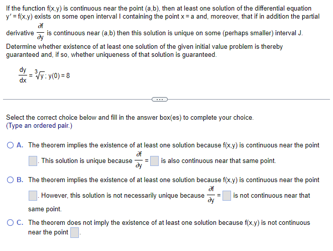 Solved If the function f(x,y) is continuous near the point | Chegg.com