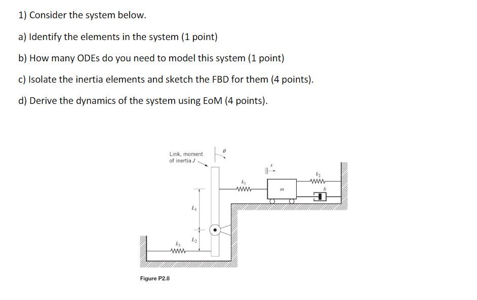 Solved 1) Consider the system below. a) Identify the | Chegg.com