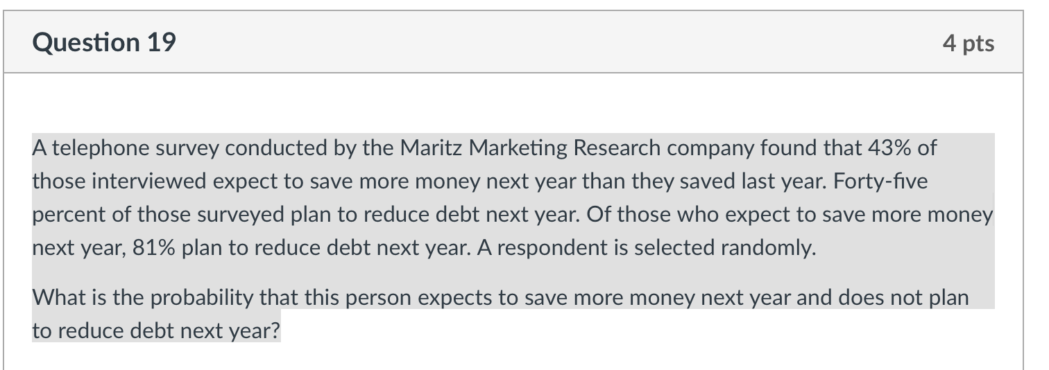 Solved A telephone survey conducted by the Maritz Marketing | Chegg.com