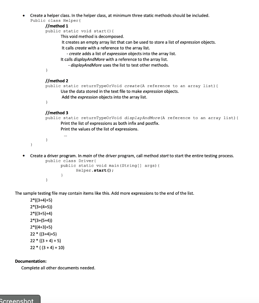 Solved B. Project description An expression evaluator For | Chegg.com