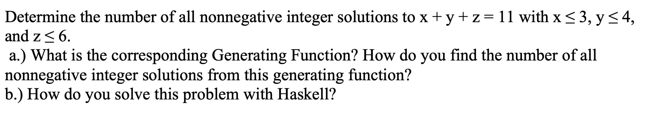 Solved Determine the number of all nonnegative integer | Chegg.com