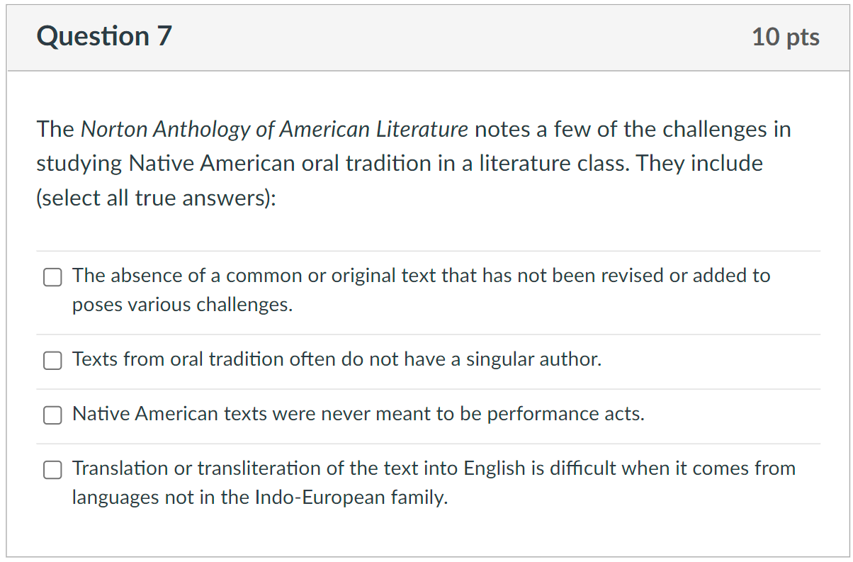The Norton Anthology of American Literature notes a | Chegg.com