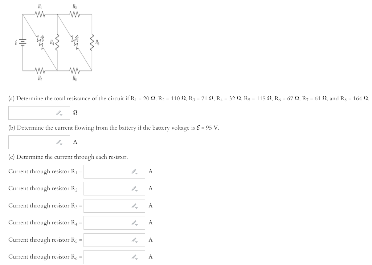 Solved Current through resistor R7 = A Current through | Chegg.com