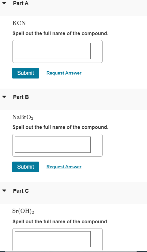 Solved Name the following ionic compounds. You may want to | Chegg.com