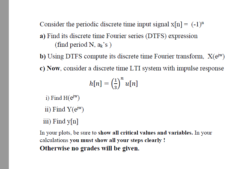 Solved Consider the periodic discrete time input signal x[n] | Chegg.com