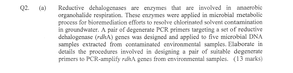 Solved Reductive dehalogenases are enzymes that are involved | Chegg.com