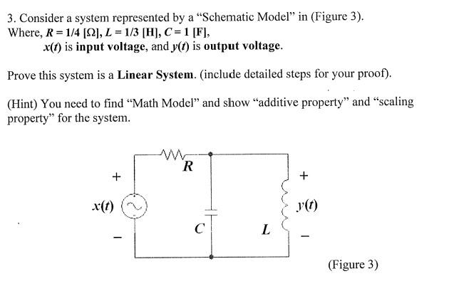 Solved 3. Consider a system represented by a "Schematic | Chegg.com